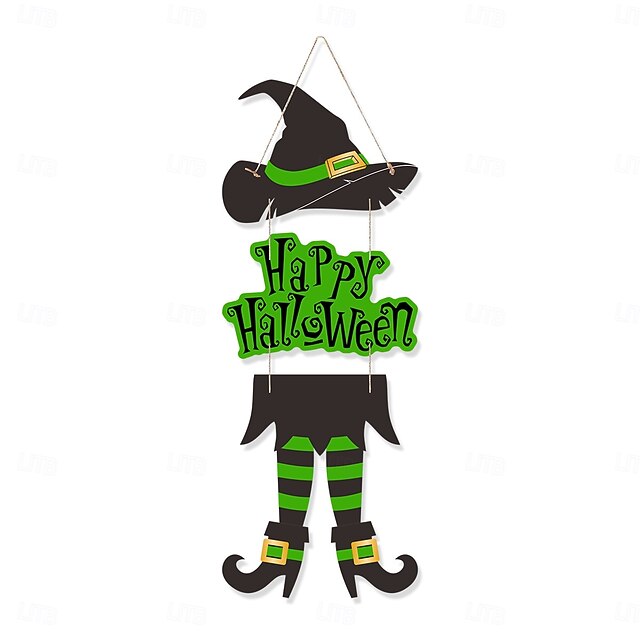 3PCS Halloween Witch Legs and Witch Hat Hanging Door Signs, Halloween ...