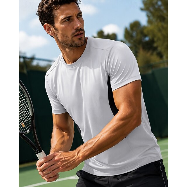 Men's Patchwork Sport Shirt Golf Polo Shirt Tennis Shirt Tennis Tee ...