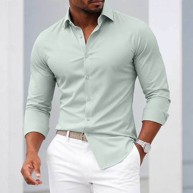 Homme Chemise Chemise habillée Chemise sans repassage Chemise Boutonnée ...