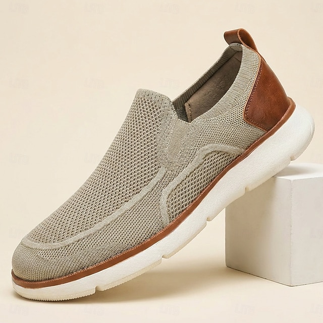 Men's Slip-On Walking Shoes – Breathable Lightweight Comfort Sneakers ...