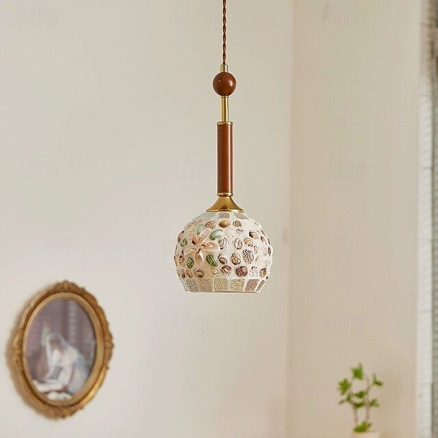 15 cm Pendant Lantern Design Pendant Light Wood Vintage 110-120V 220 ...