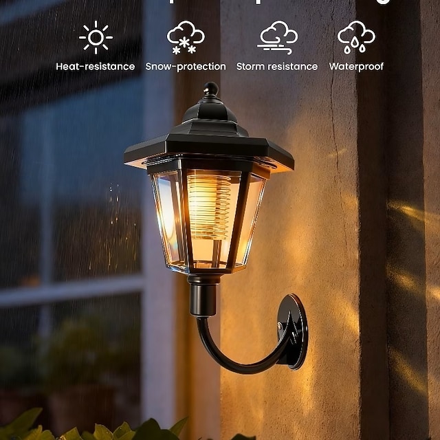 2PCS Solar Hexagonal Wall Lights Outdoor Waterproof Garden Lights for ...
