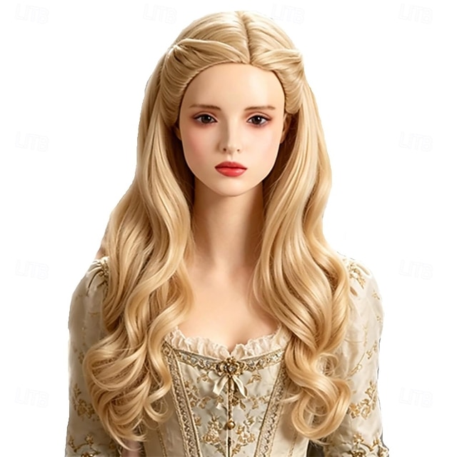 Beige Blonde Wig Long Loose Natural Wavy Good Witch Princess Wizard ...