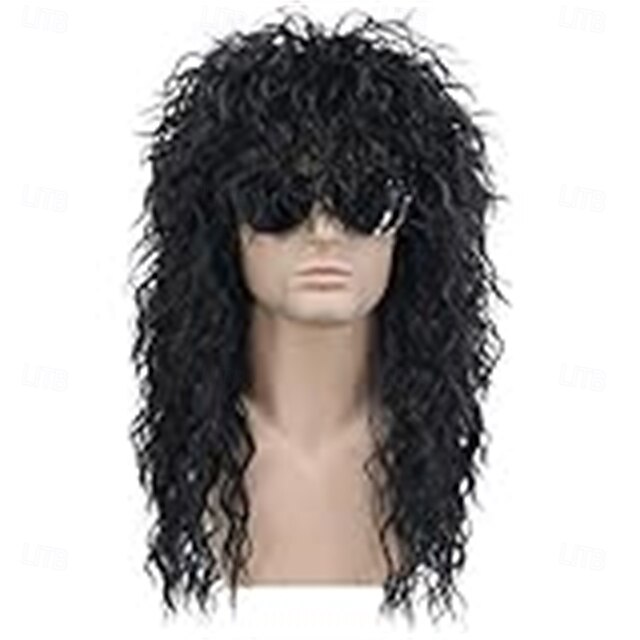80s Heavy Metal Rock Wig - Unisex Long Curly Wig, Ideal for Halloween ...
