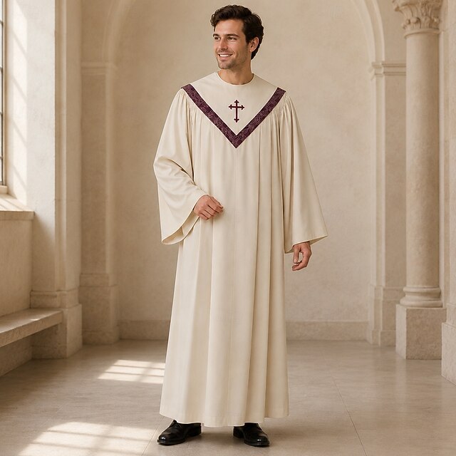 Retro Vintage Medieval Renaissance Floor Length Tunic Long Sleeves ...