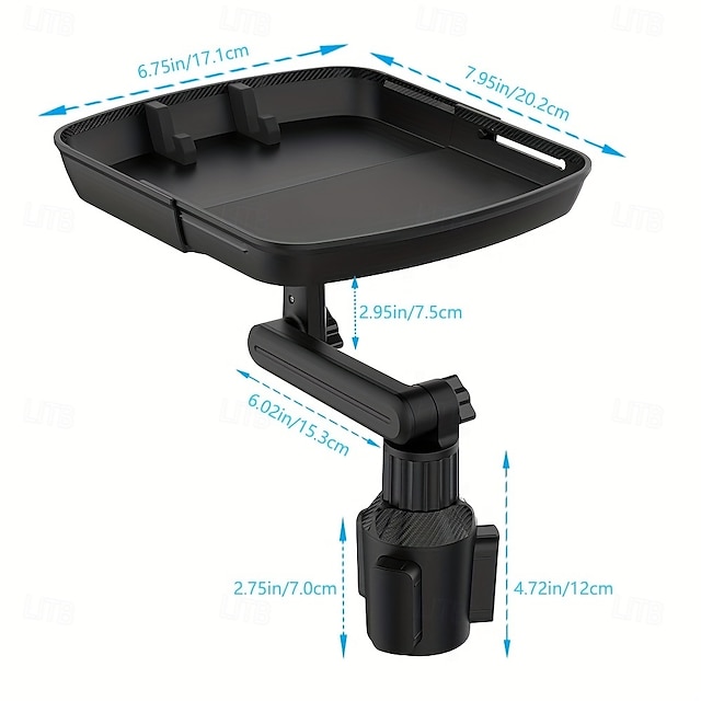 Car Cup Holder Tray with Adjustable 360 Swivel Arm - Universal Car Food ...