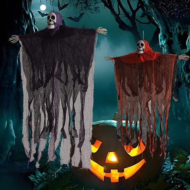 3 Pcs Halloween Hanging Decoration, 40 Inch Skeleton Ghost Hanging ...