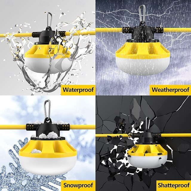 50FT Construction String Lights LED Industrial Grade Best for ...