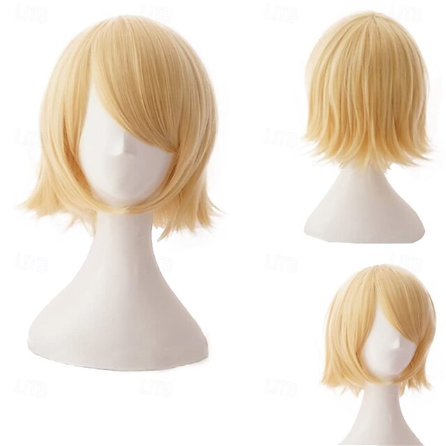 Short Blonde Anime Cosplay Wig with Side Bangs – Virtual Music Idol ...
