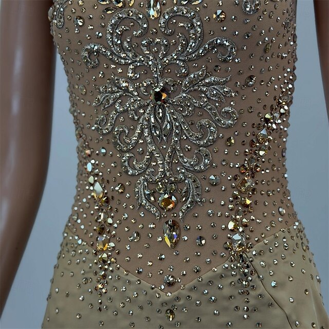Figure Skating Dress Women's Ice Skating Dress Gold Patchwork ...
