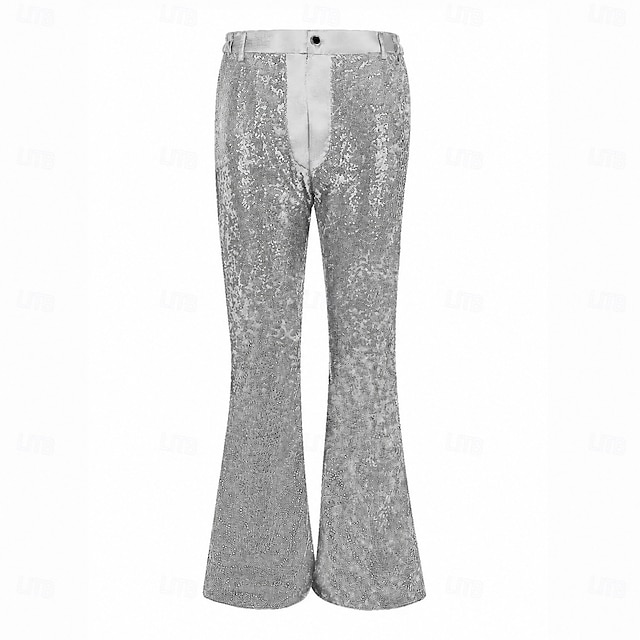 Retro Vintage Disco 1980s Bell Bottom Pants Disco Sequins Fancy Dress ...