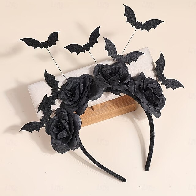 Halloween Witch Headband, Gothic Black Witch Hat Headband with ...