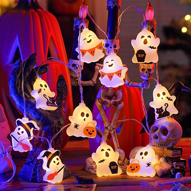 Halloween String Lights, 19.7FT 40 LED Cute Ghost Pumpkin Bat Fairy ...