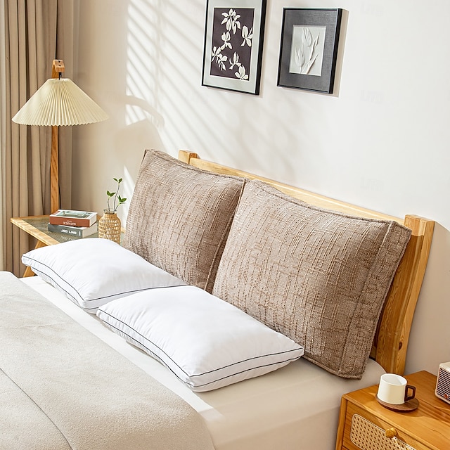 Sunflower Grain Textured Bread Headboard Pillow, Plump PP Cotton Filled ...