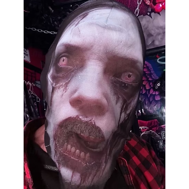 Halloween Bloody Gauze Mask, Glow in the Dark Scary Face Cover ...
