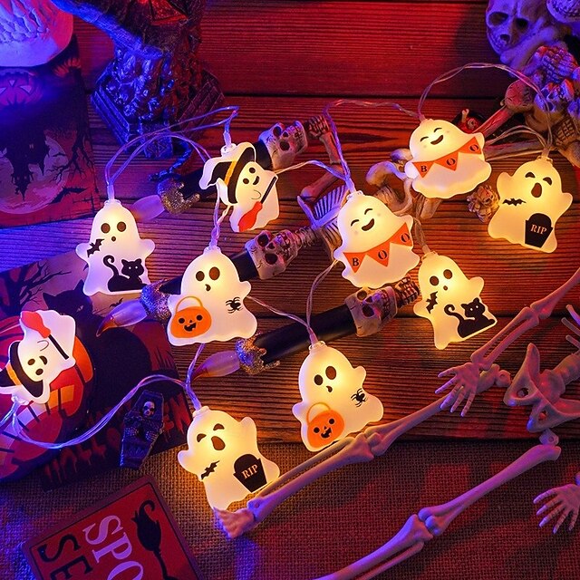 Halloween String Lights, 19.7FT 40 LED Cute Ghost Pumpkin Bat Fairy ...
