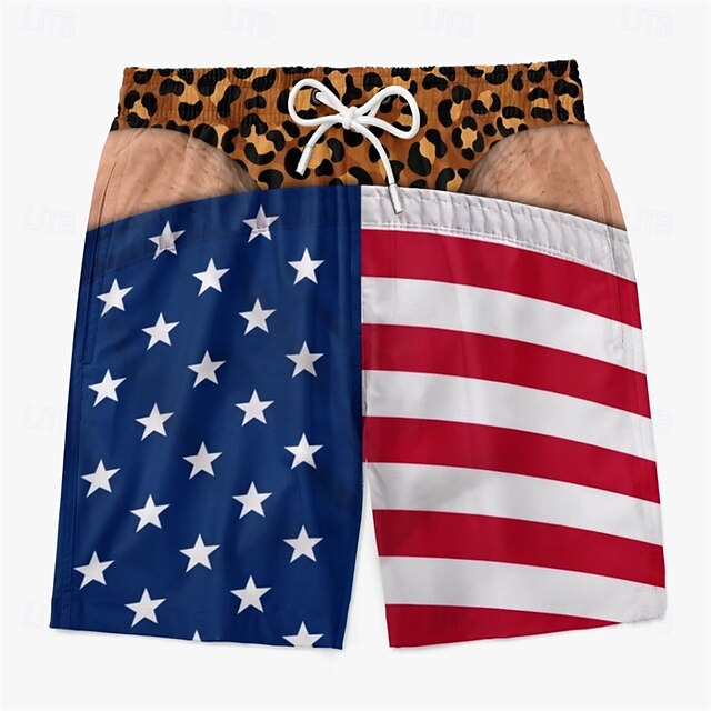 Funny Swim Trunks Gifts For Men Shorts USA Flag Patriotic Adults' Men's ...