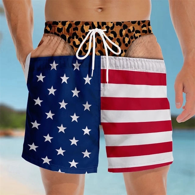 Funny Swim Trunks Gifts For Men Shorts USA Flag Patriotic Adults' Men's ...
