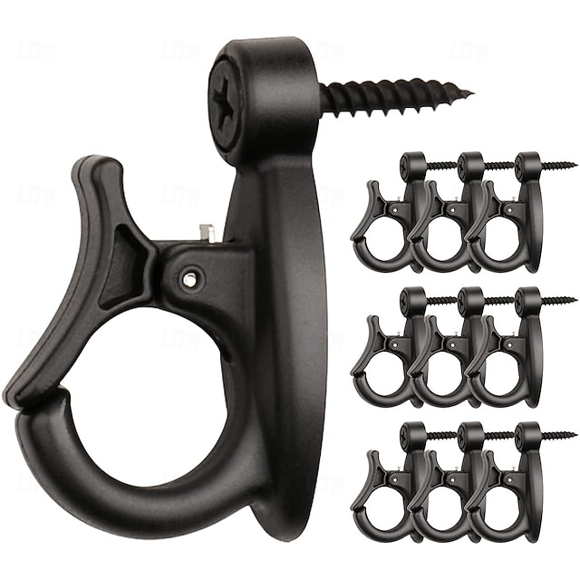 String Light Hooks, Screw-In Hanging Hooks for Outdoor Lights, Black ...