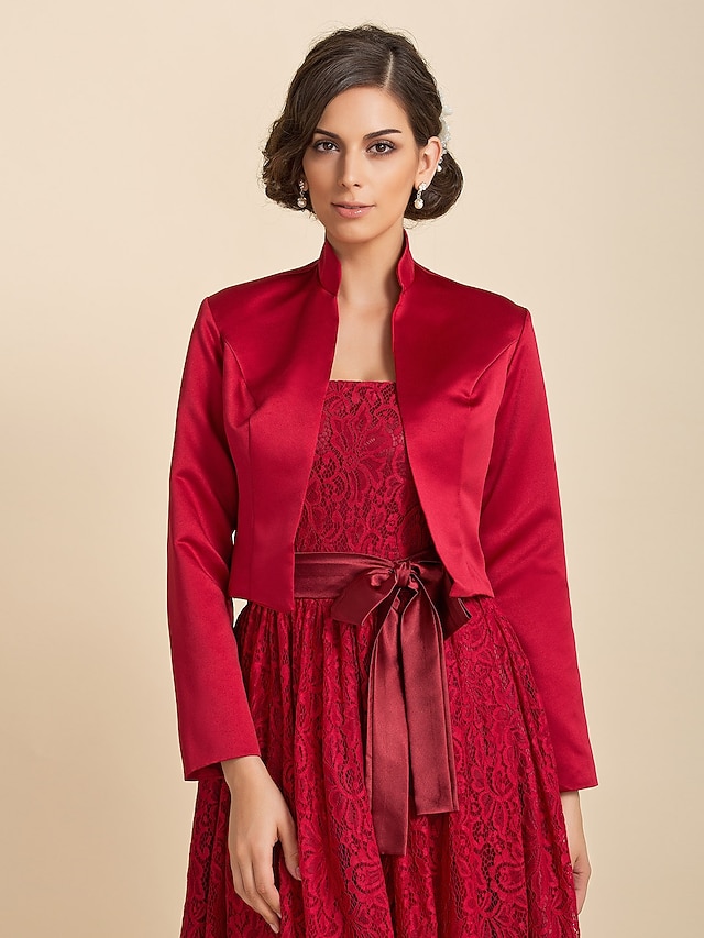 Solid Coats / Jackets Satin Wedding / Party Evening / Casual Wedding ...