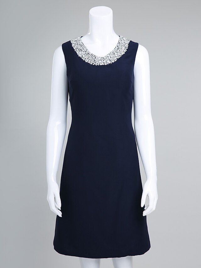 A-Line Scoop Neck Short / Mini Chiffon Mother of the Bride Dress with ...