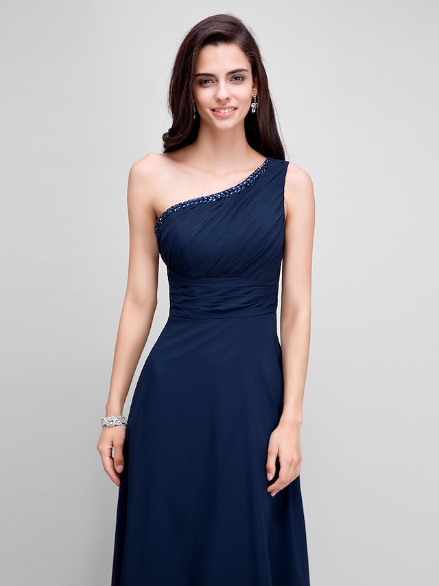Sheath / Column Empire Dress Wedding Guest Formal Evening Floor Length ...