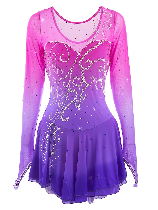 Figure Skating Dress Women's Girls' Ice Skating Dress Outfits Dark Red ...