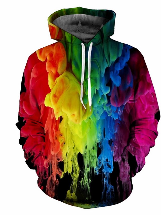 Men's Rainbow Hoodie Hoodies Sweatshirt Casual Long Sleeve Hooded ...