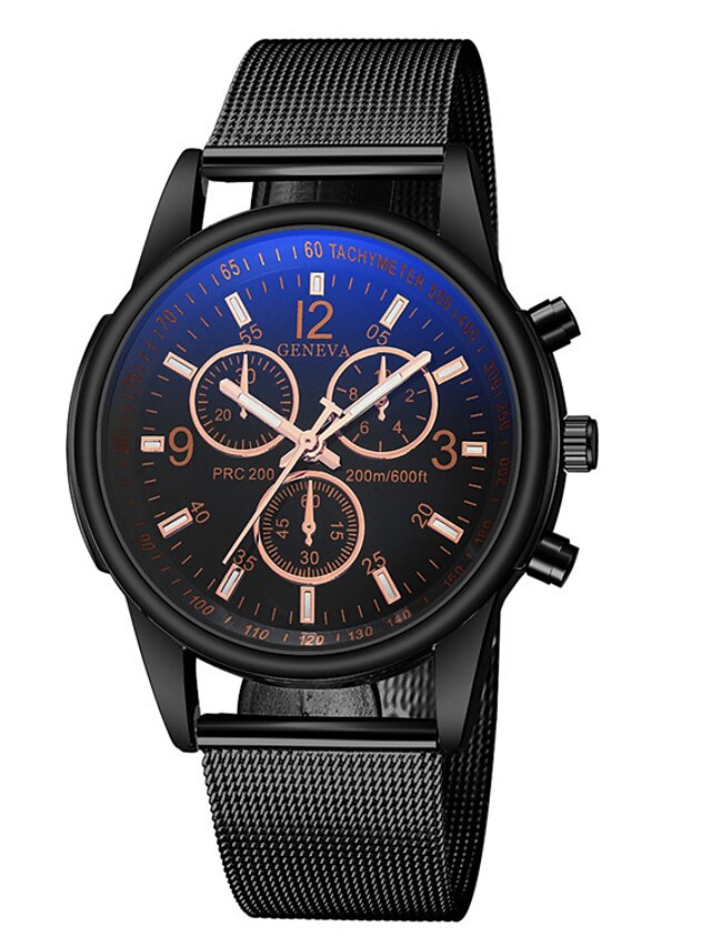 Geneva Men's Dress Watch Quartz Stainless Steel Black / Silver Casual ...