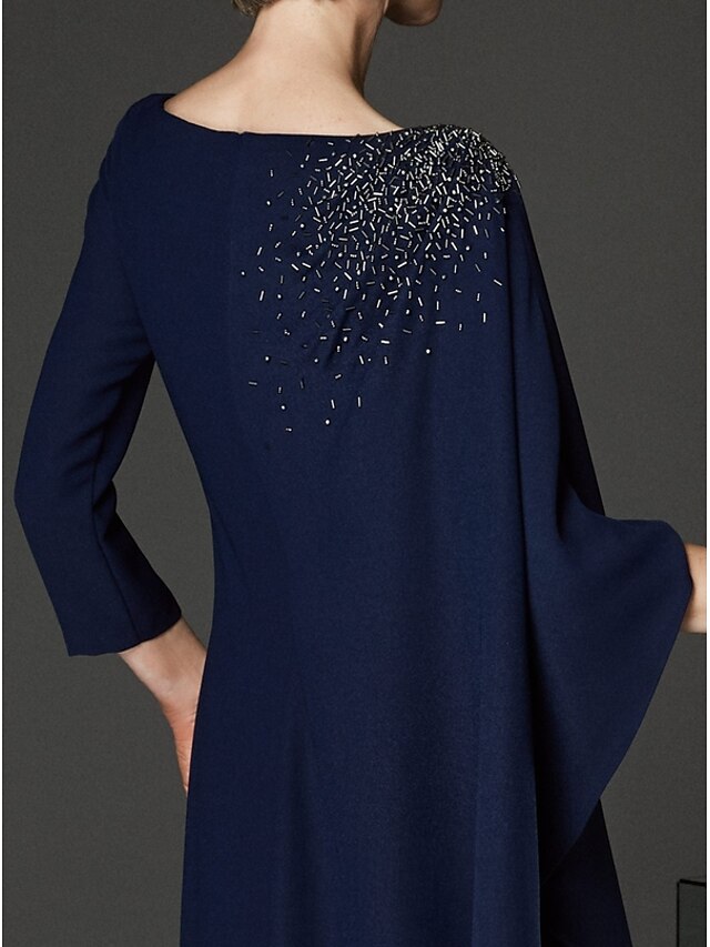 Sheath Column Mother Of The Bride Dress Elegant Plus Size Bateau Neck