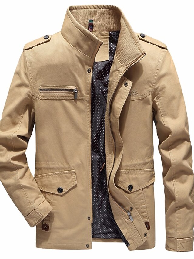 Men's Utility Jacket Transition Jacket Going out Zipper Pocket Spring ...