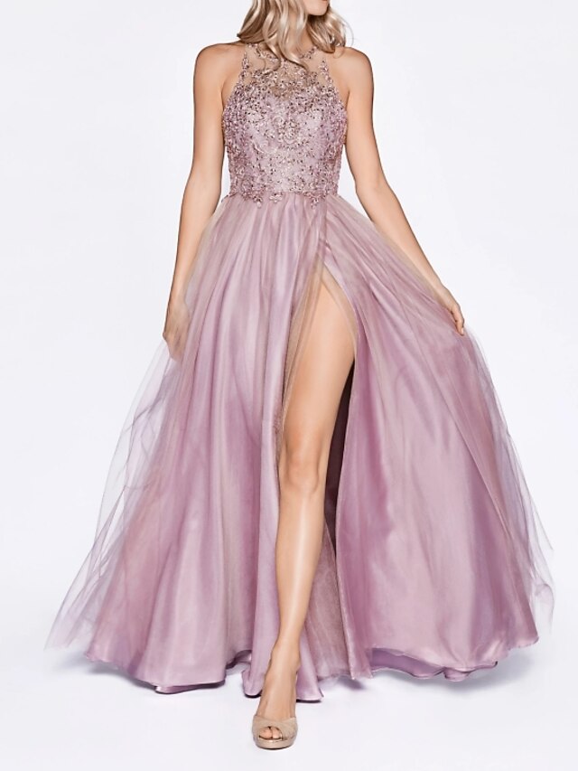 Robe Fiançailles Trapèze Robes de soirée Jolis Dos Longueur Sol Licou ...