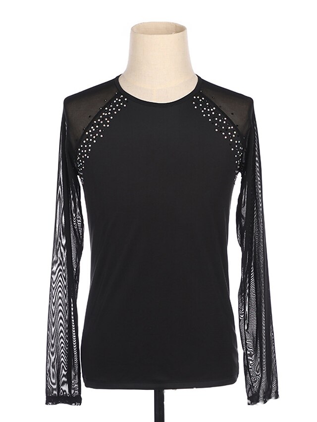 Figure Skating Top Men's Boys' Ice Skating Outfits Top Black High ...