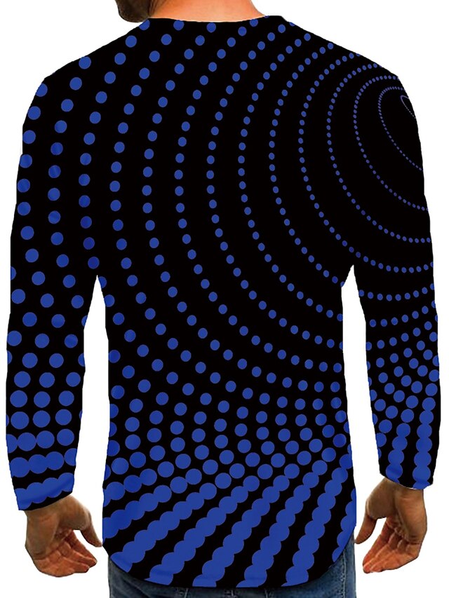 Men's Graphic Polka Dot T shirt Long Sleeve T shirt 3D Print Round Neck ...