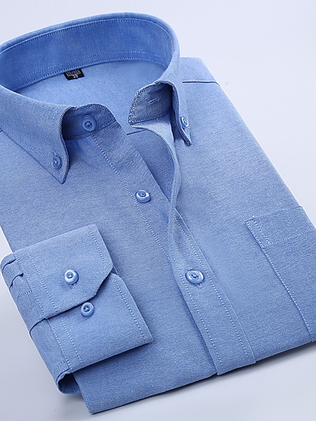 Herren Oberhemd Glatt Quadratischer Ausschnitt Hellrosa Weiß Blau ...