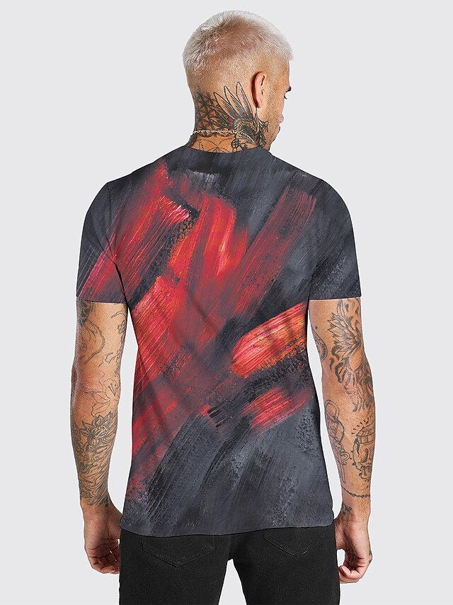 Men's Plus Size Shirt Big and Tall Graphic Crew Neck Print Short Sleeve ...