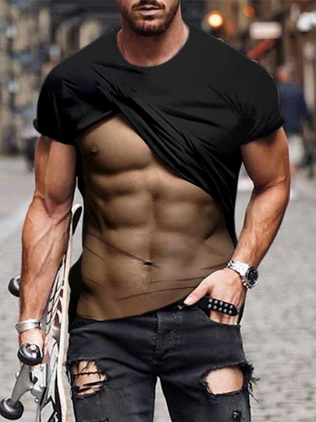 Men's Unisex Tee T shirt Shirt 3D Print Graphic Prints Muscle Figure ...