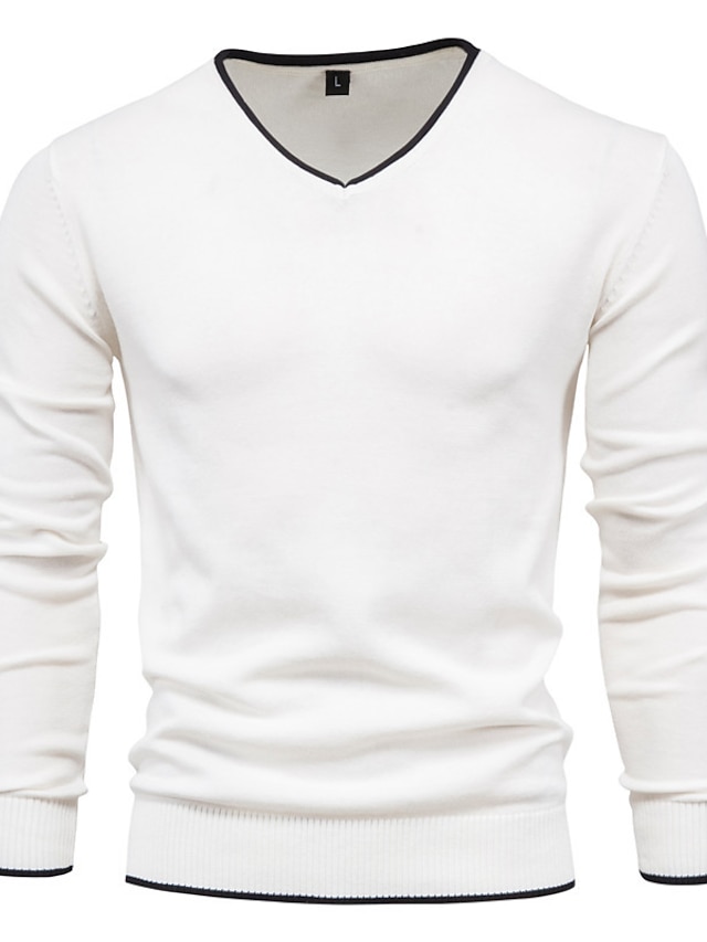 Homme Pull Chandail Pullover A côtes Tricoter Découpé Tricoté Plein Col ...