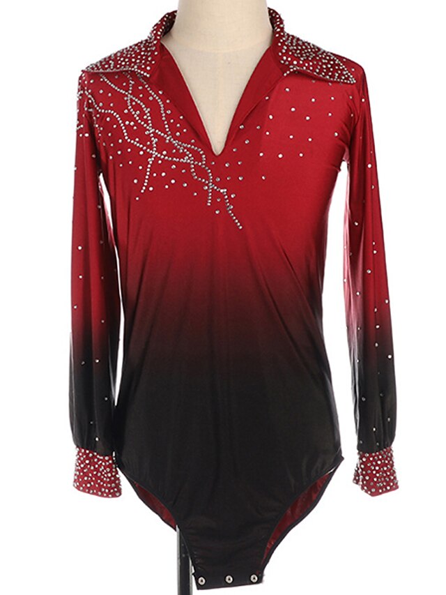 Figure Skating Top Men's Boys' Ice Skating Outfits Top Red High ...