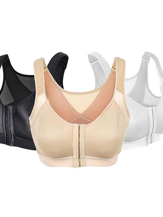Front Closure Full Coverage Back Support Posture Corrector Bras for ...