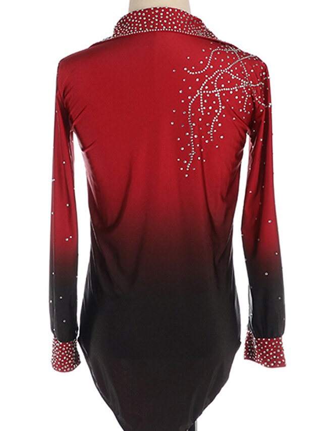 Figure Skating Top Men's Boys' Ice Skating Outfits Top Red High ...