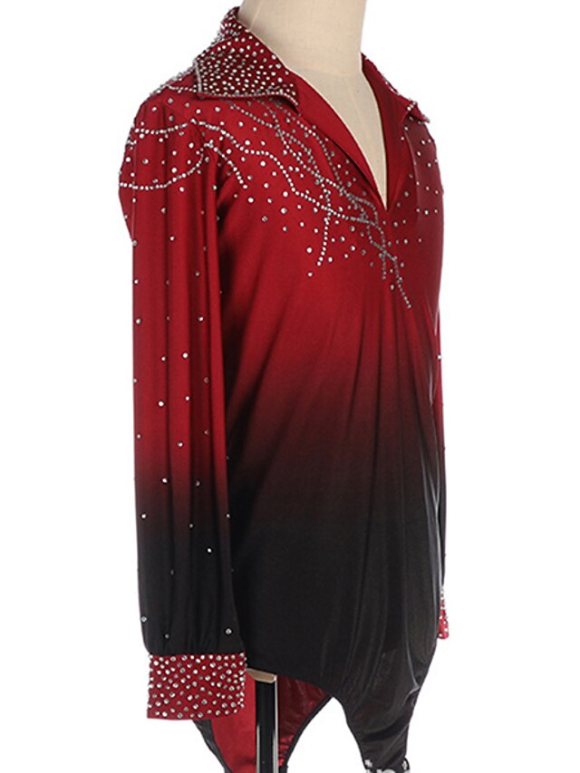 Figure Skating Top Men's Boys' Ice Skating Outfits Top Red High ...