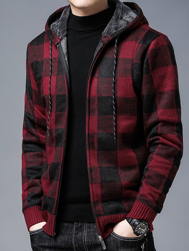 Men's Jacket Daily Spring Fall & Winter Regular Coat Regular Fit Basic ...