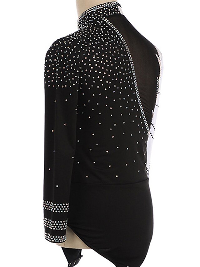 Figure Skating Top Men's Boys' Ice Skating Outfits Top Black+White ...