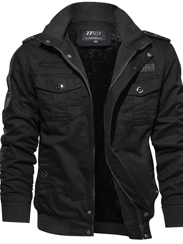 Men's Winter Coat Jacket Tactical Jacket Daily Drawstring Fall & Winter ...