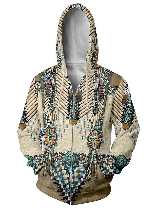 Men's Tribal Hoodie Hoodies Sweatshirt Vintage Ethnic Style Retro ...