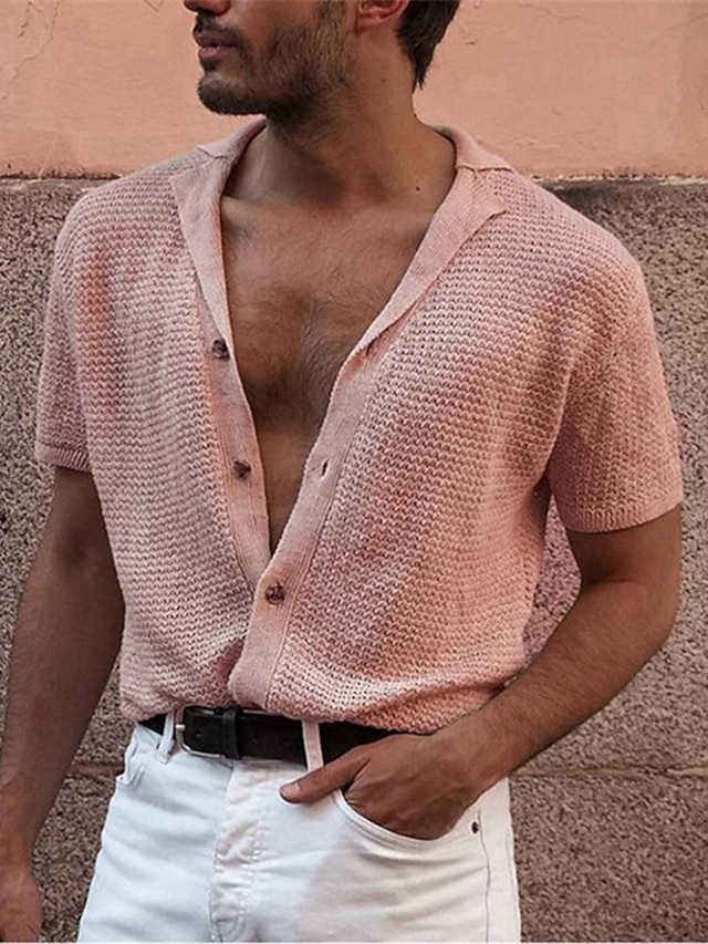 camisa de cuello de campamento para hombre camisa de cuello cubano ...