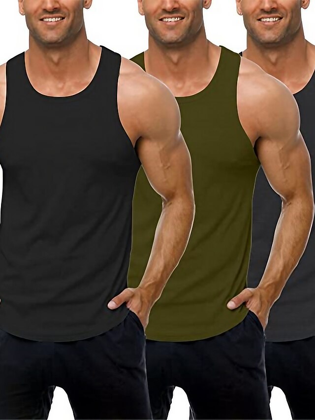 3 Pack Sleeveless Workout Tank Tops for MenSleeveless Gym Muscle Tank ...