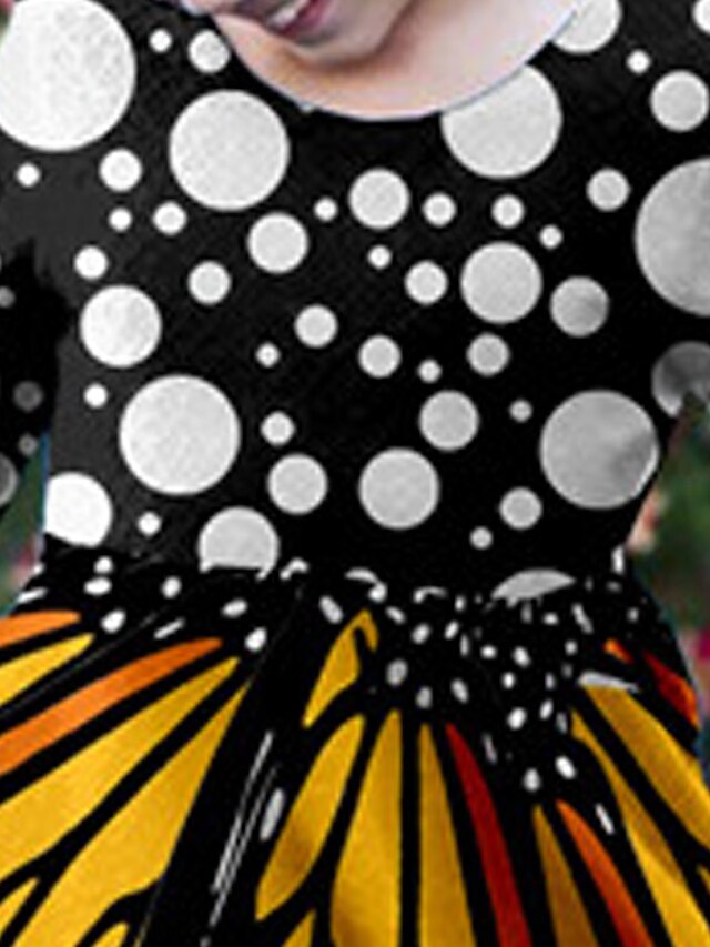 Girls' 3D Animal Butterfly Dress Long Sleeve 3D Print Fall Winter ...