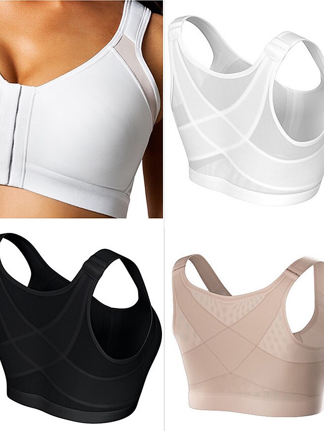 Front Closure Full Coverage Back Support Posture Corrector Bras for ...